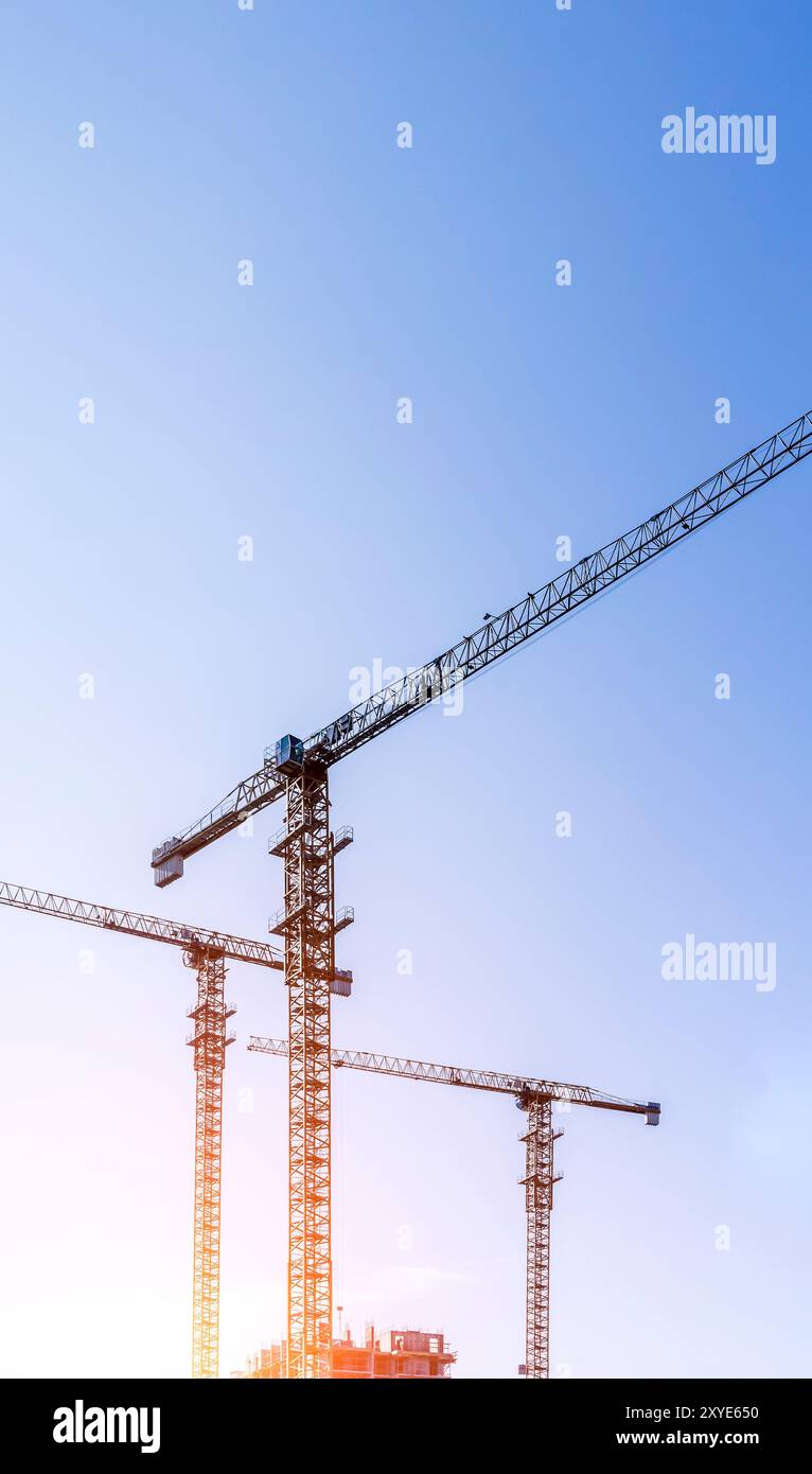 Construction industry building. Construction industry site with cranes ...