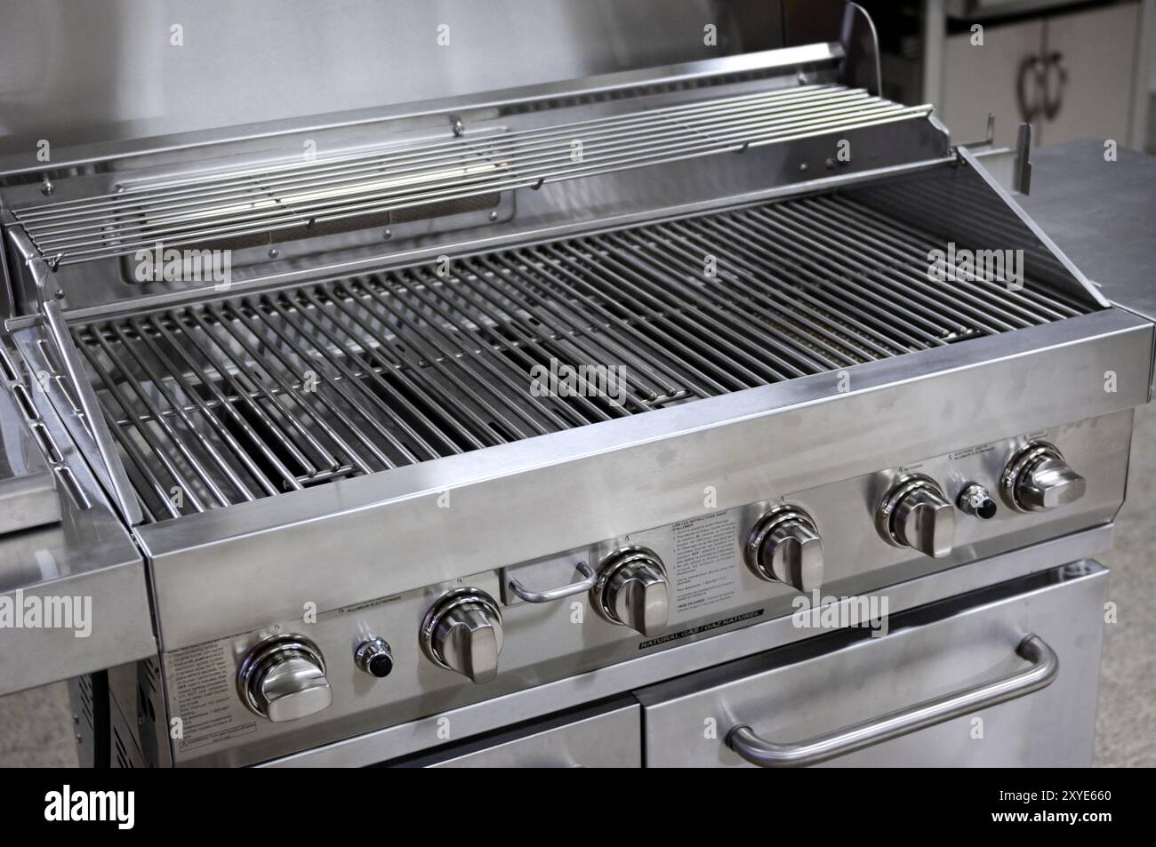 Stainless steel barbecue grill stove closeup Stock Photo - Alamy