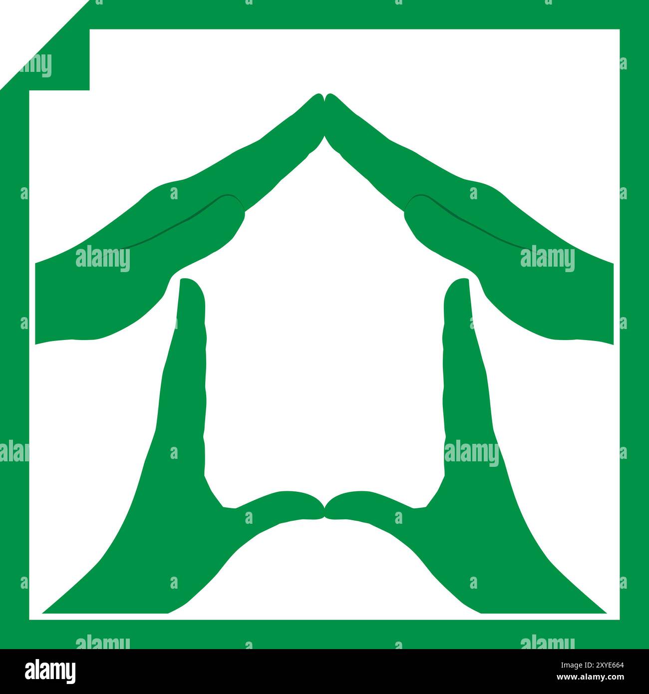 Conceptual vector illustration of a house symbol made from hands Stock ...