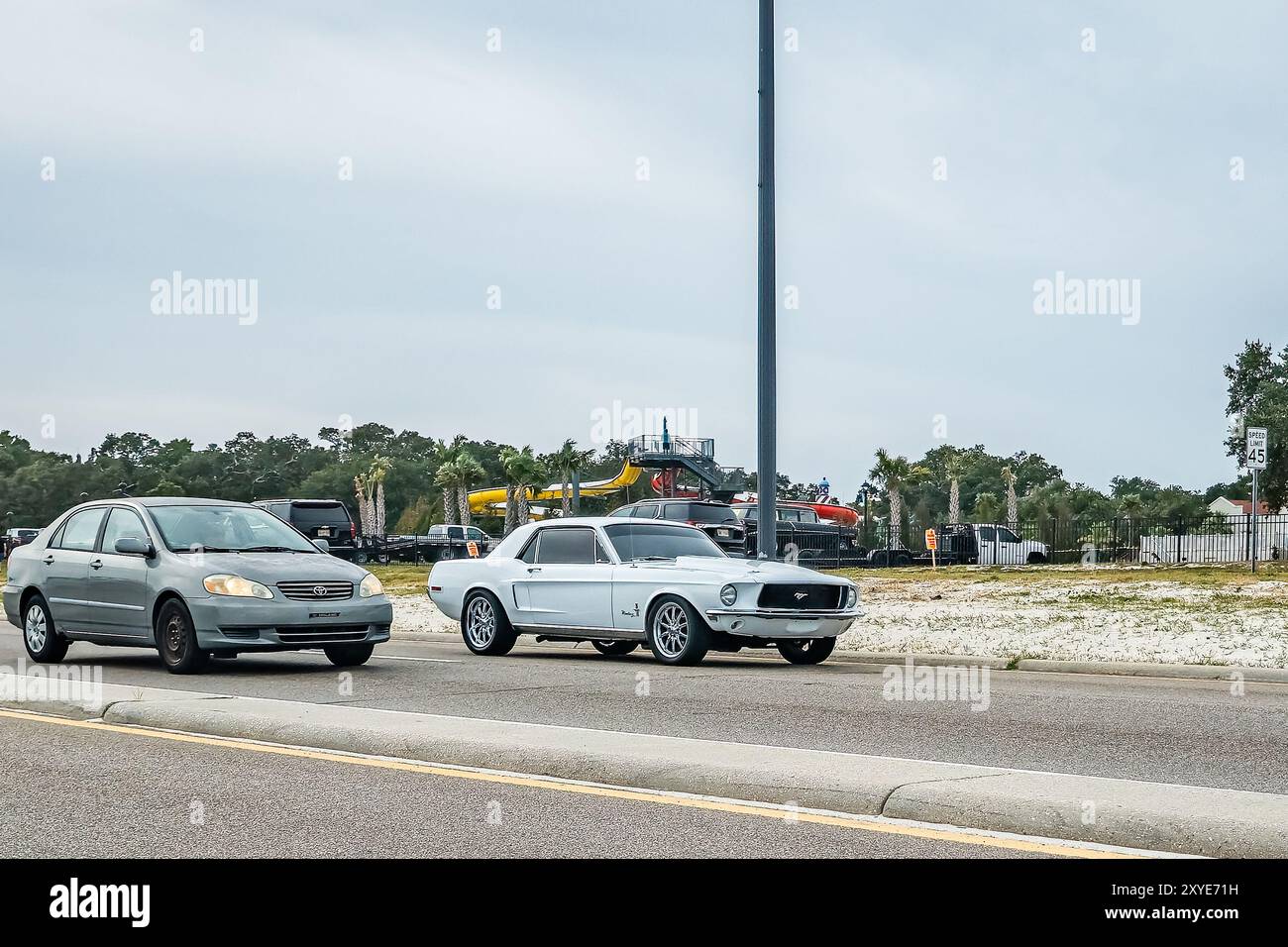 Gulfport, MS - October 05, 2023: Wide angle front corner view of a 2004 ...