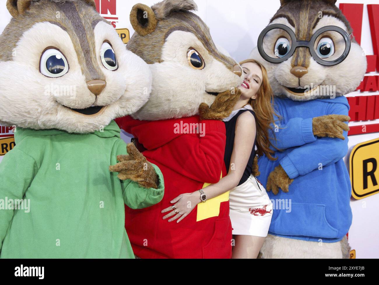 Bella Thorne at the Los Angeles premiere of 'Alvin And The Chipmunks ...
