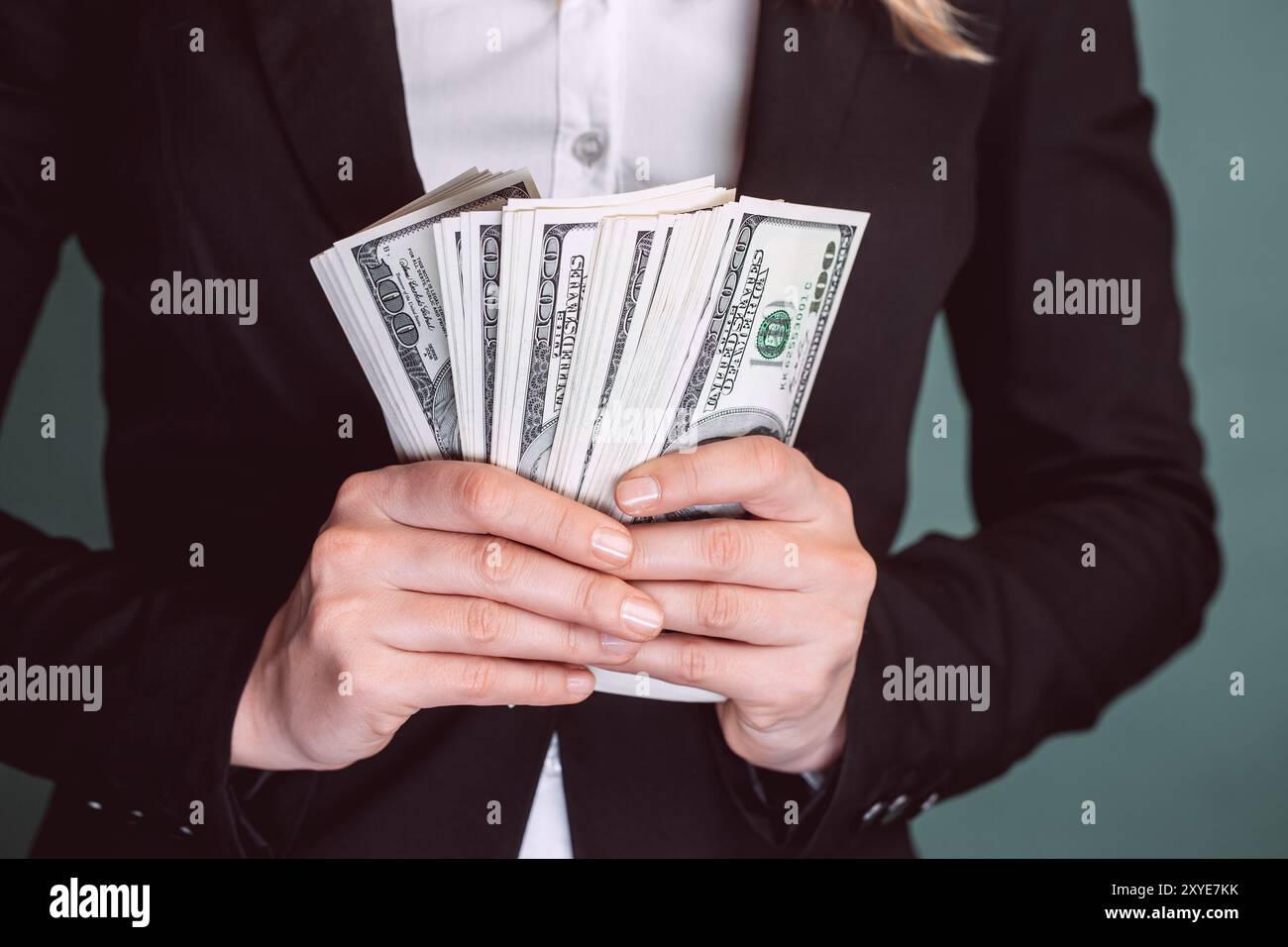 Businesswoman counting dollar work money hi-res stock photography and ...