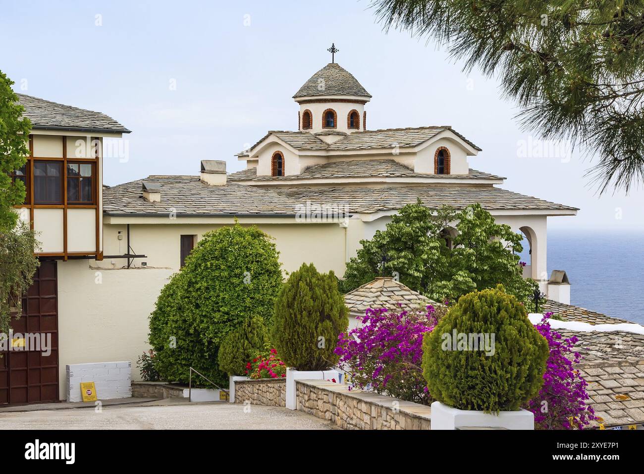 View of Monastery of Archangel Michael, Thassos island, Greece and ...