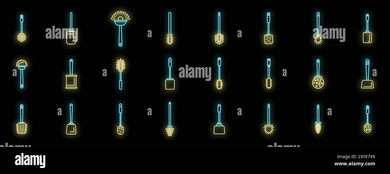 Bathroom cleaning tools with long handles and bristles for scrubbing ...