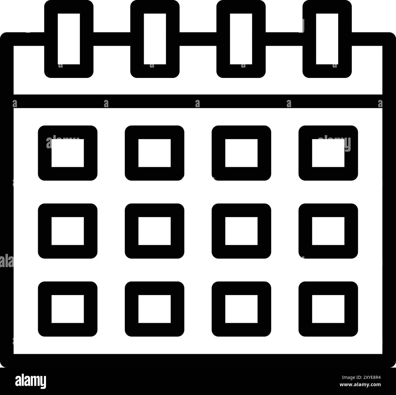 Editable calendar vector vectors Black and White Stock Photos & Images ...