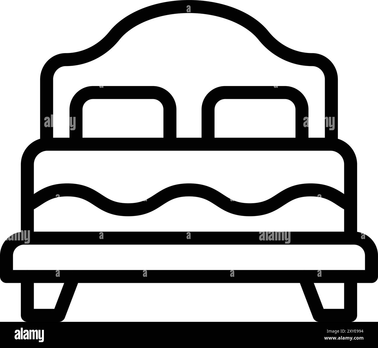 Simple bed vector illustration Black and White Stock Photos & Images ...