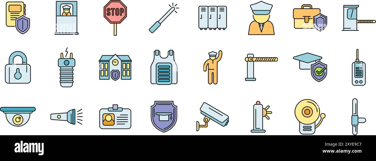 Security guard is controlling access, patrolling area and using various ...