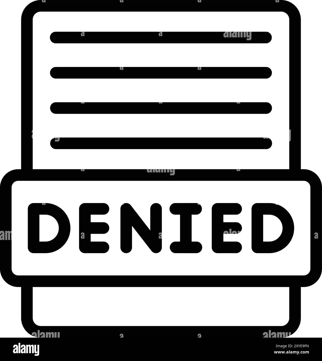 Denied sign isolated icon vector Black and White Stock Photos & Images ...
