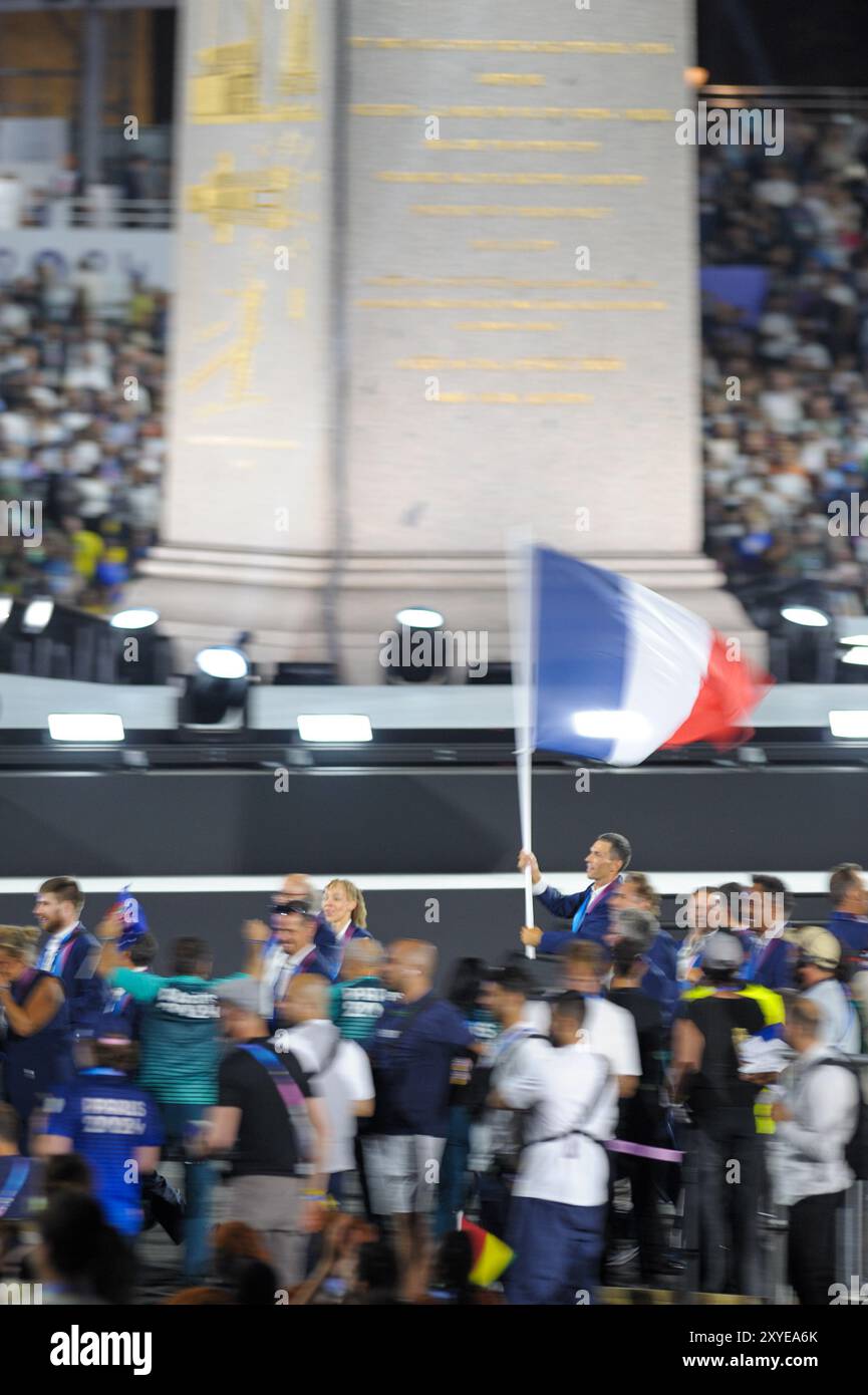 Members of the French Paralympic team arriving at the opening Ceremony ...