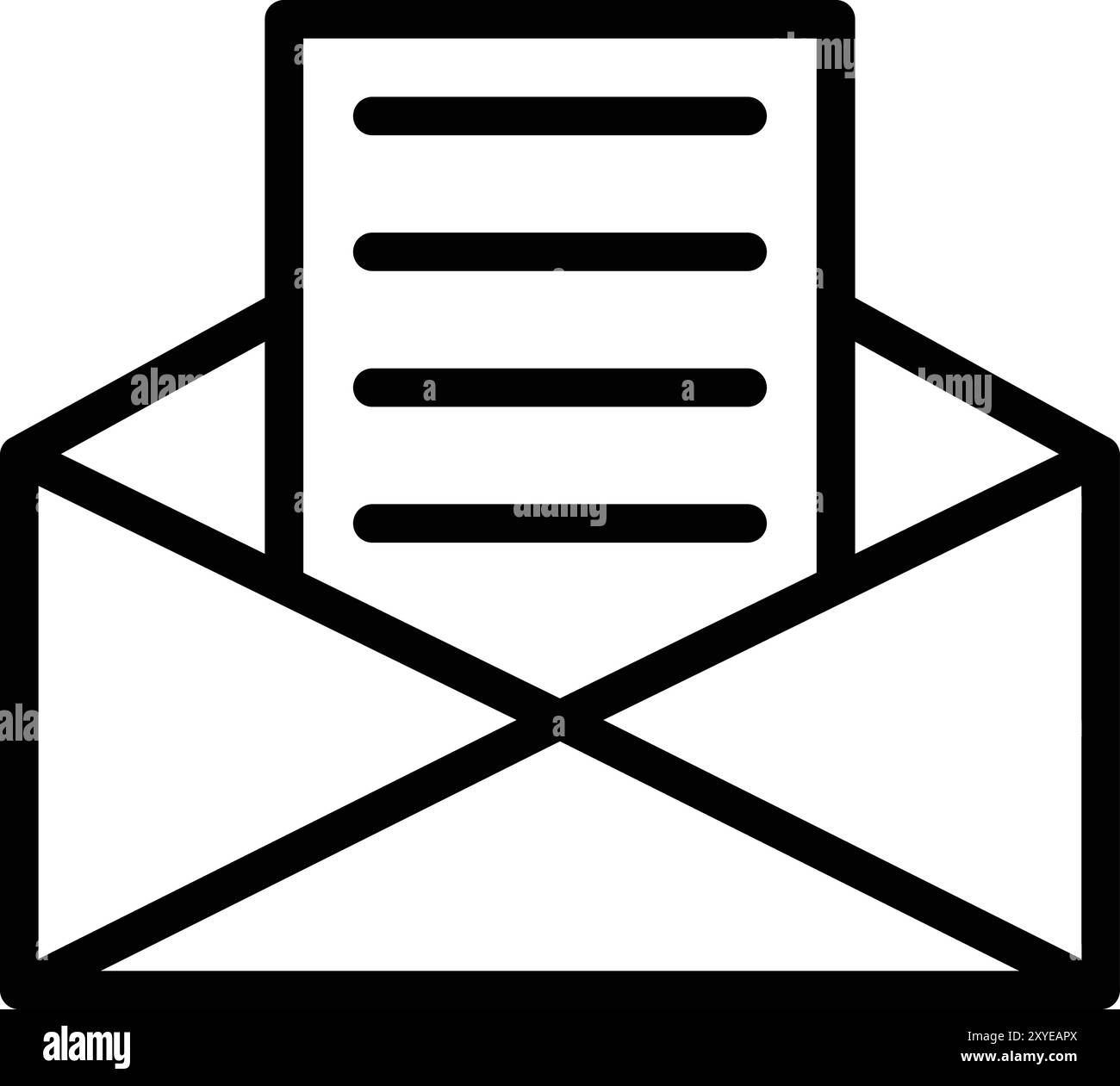 Message envelope object vector Black and White Stock Photos & Images ...