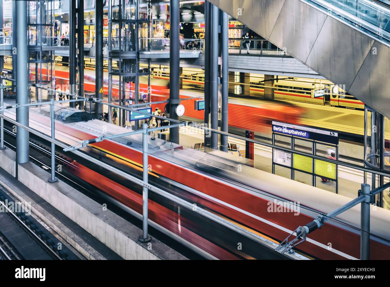 Two trains meet at Berlin Central Station Stock Photo - Alamy