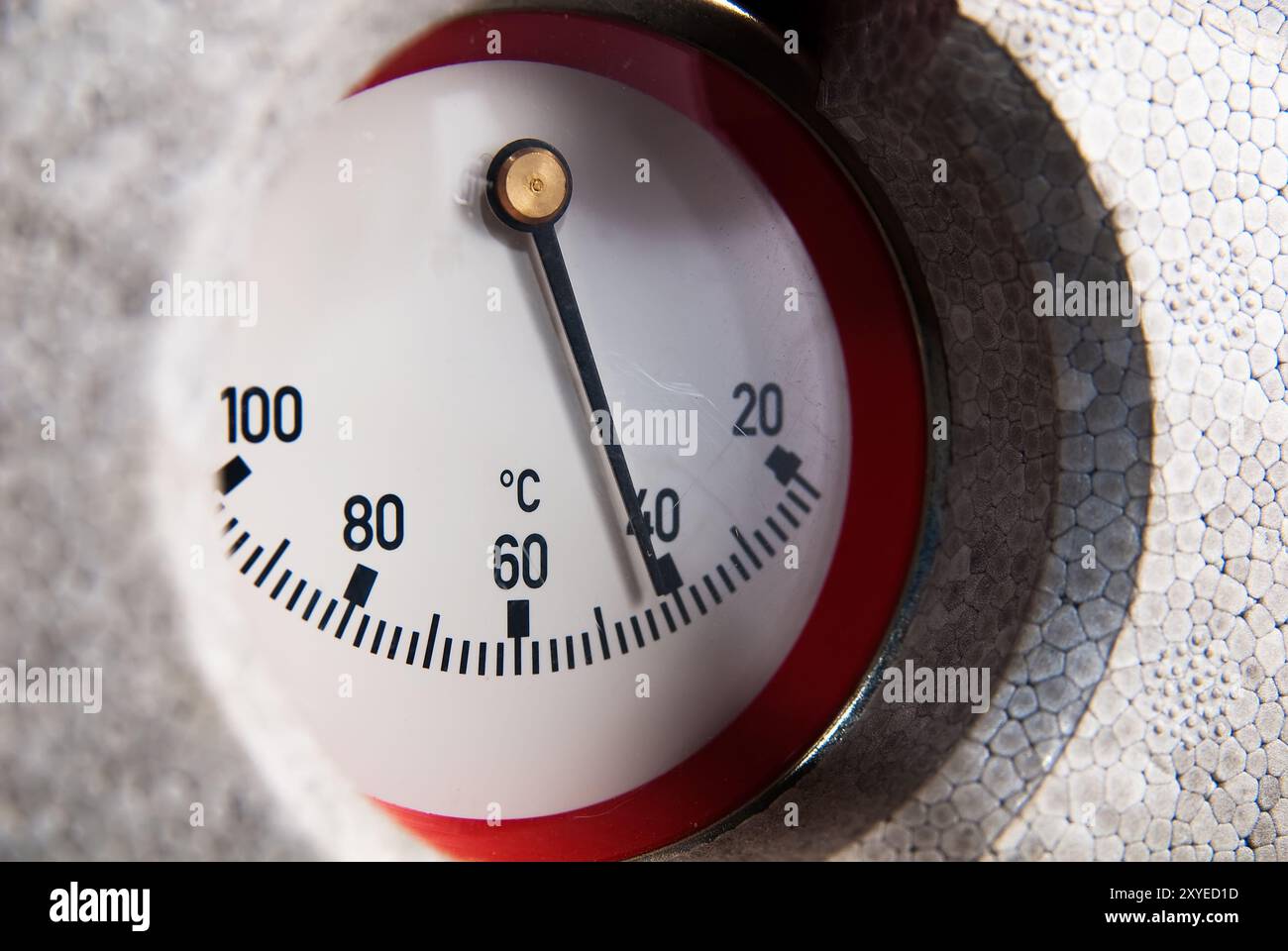 Thermometer for flow temperature Stock Photo - Alamy