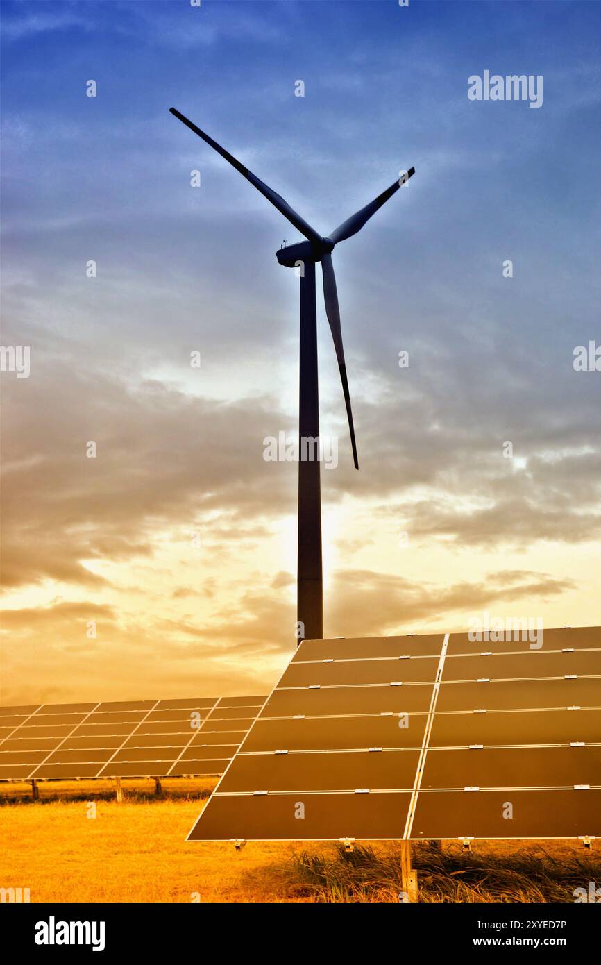 Wind and solar energy Stock Photo - Alamy