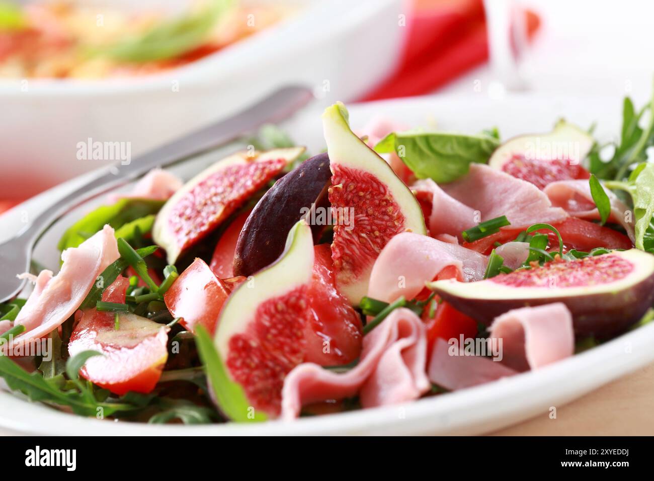 Vegetable salad with fresh figs Stock Photo - Alamy