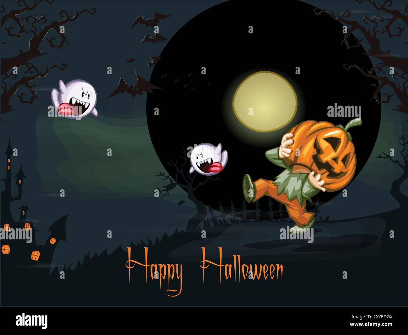 Halloween man holding pumpkin Stock Vector Images - Alamy