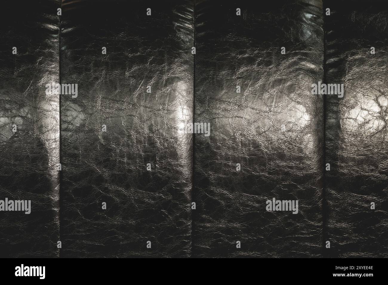 The texture of the real leather on the back of the bed. Vertical ...