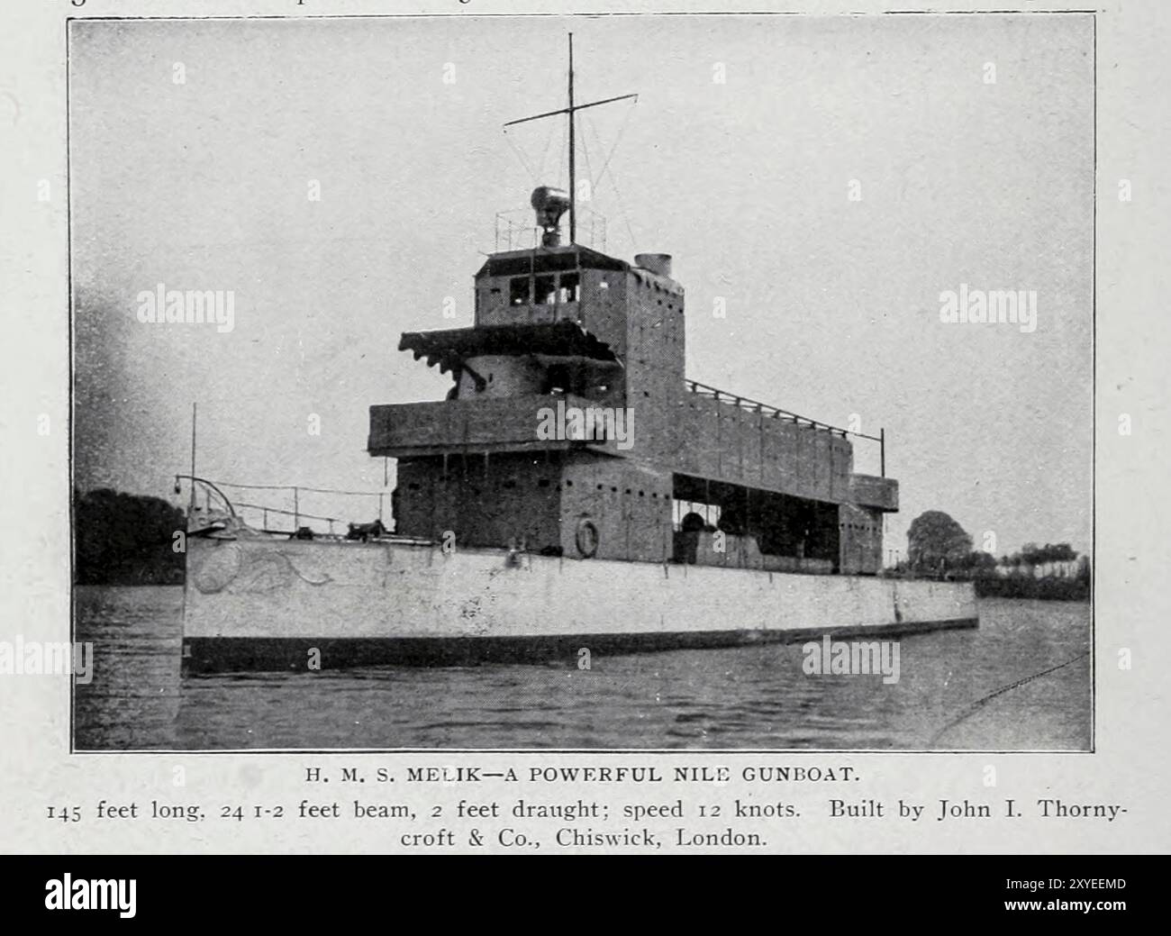 H. M. S. Melik A powerful Nile River gunboat, Sudan from the Article ...
