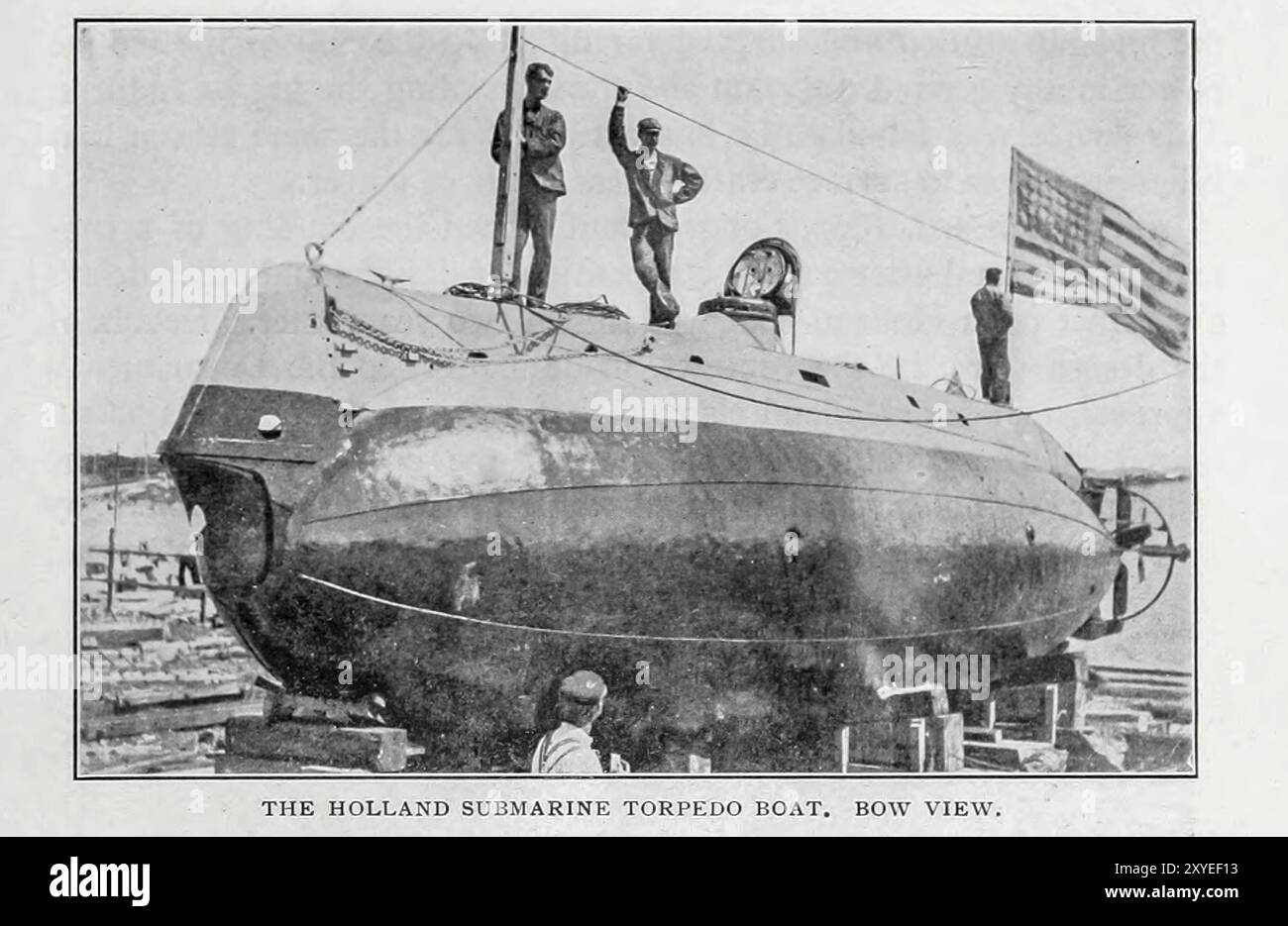 THE HOLLAND SUBMARINE TORPEDO BOAT. BOW VIEW. from the Article THE ...