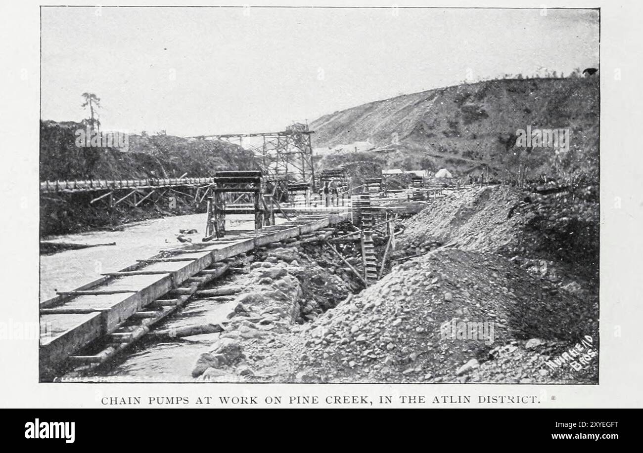 CHAIN PUMP AT WORK ON PINE CREEK IN THE ATLIN DISTRICT from the Article ...