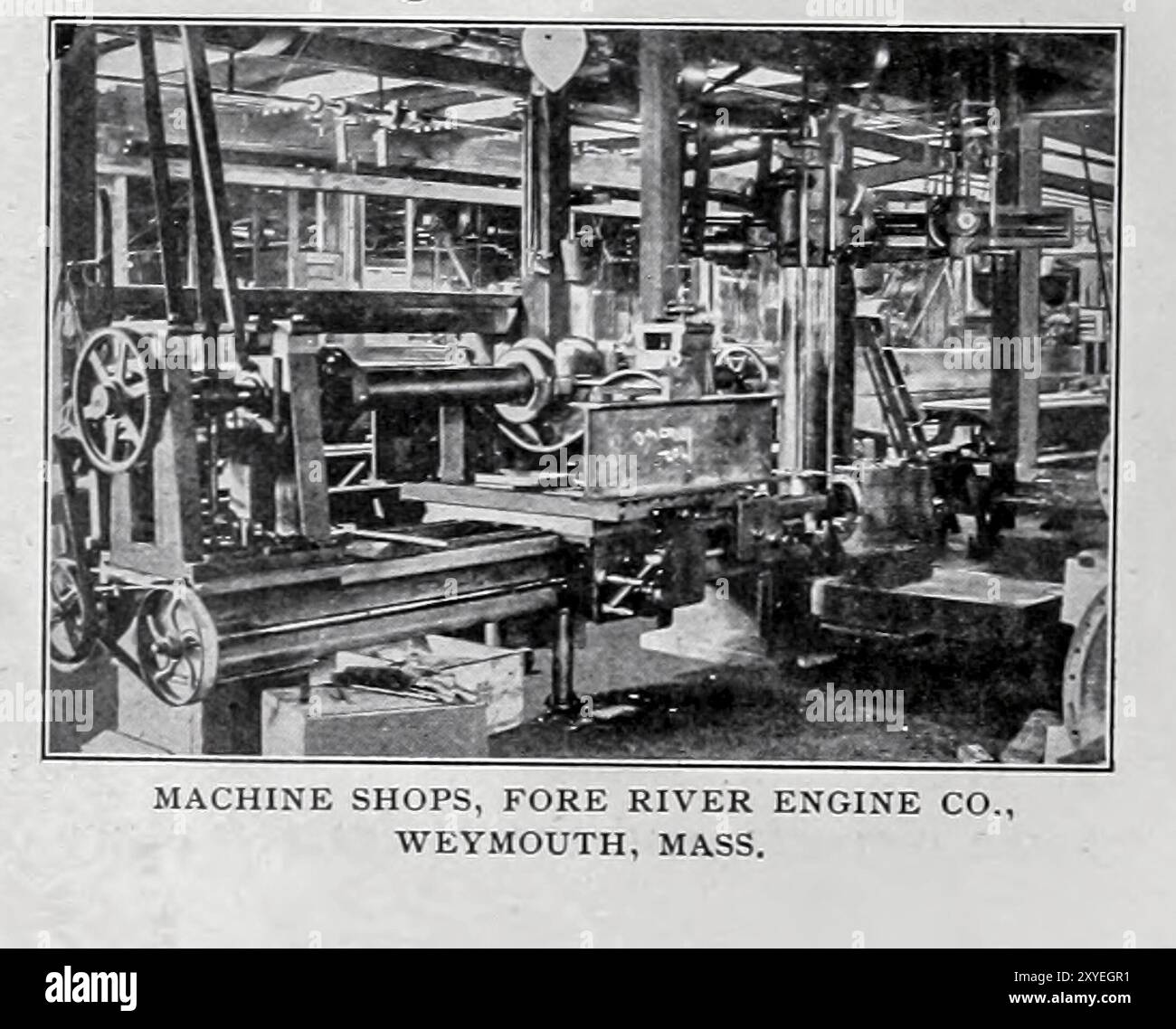 MACHINE SHOP Fore River Engine Co., Weymouth, Mass from the Article THE ...