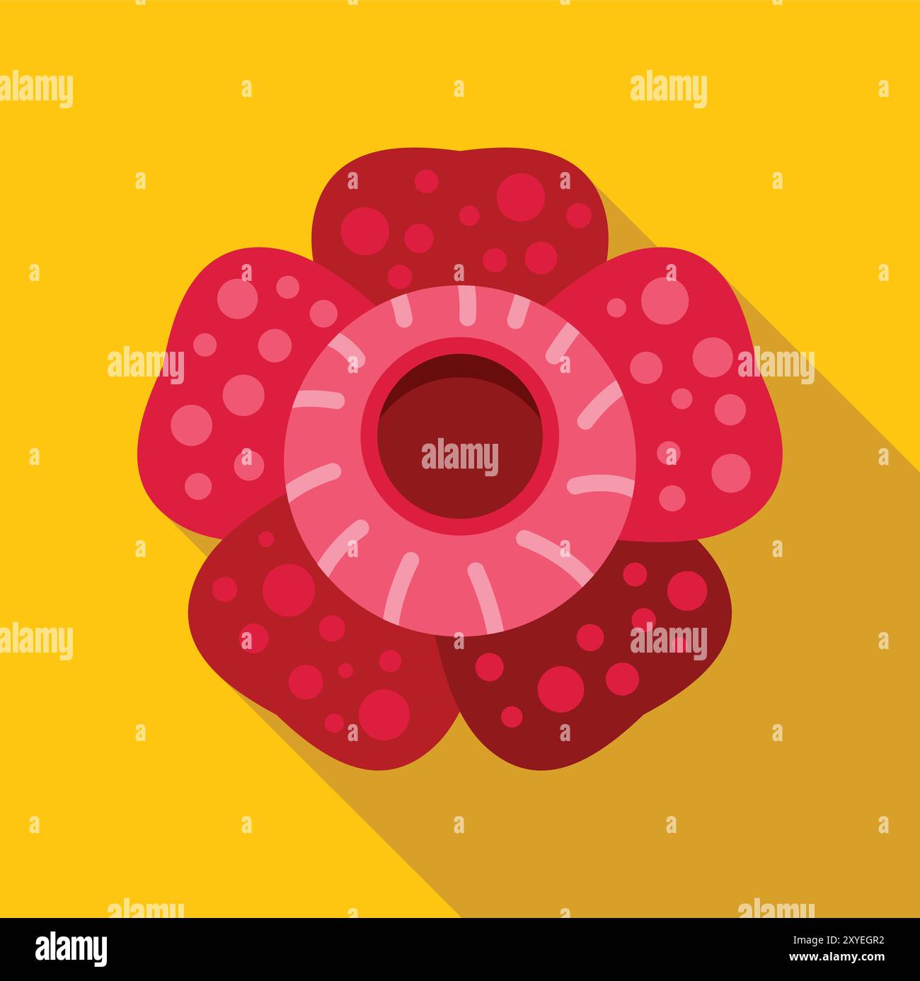 Rafflesia flower blooming with five petals in flat design style Stock ...