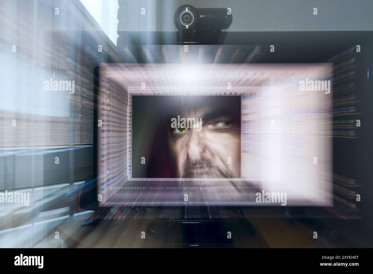 PC monitor is zoomed in Stock Photo - Alamy