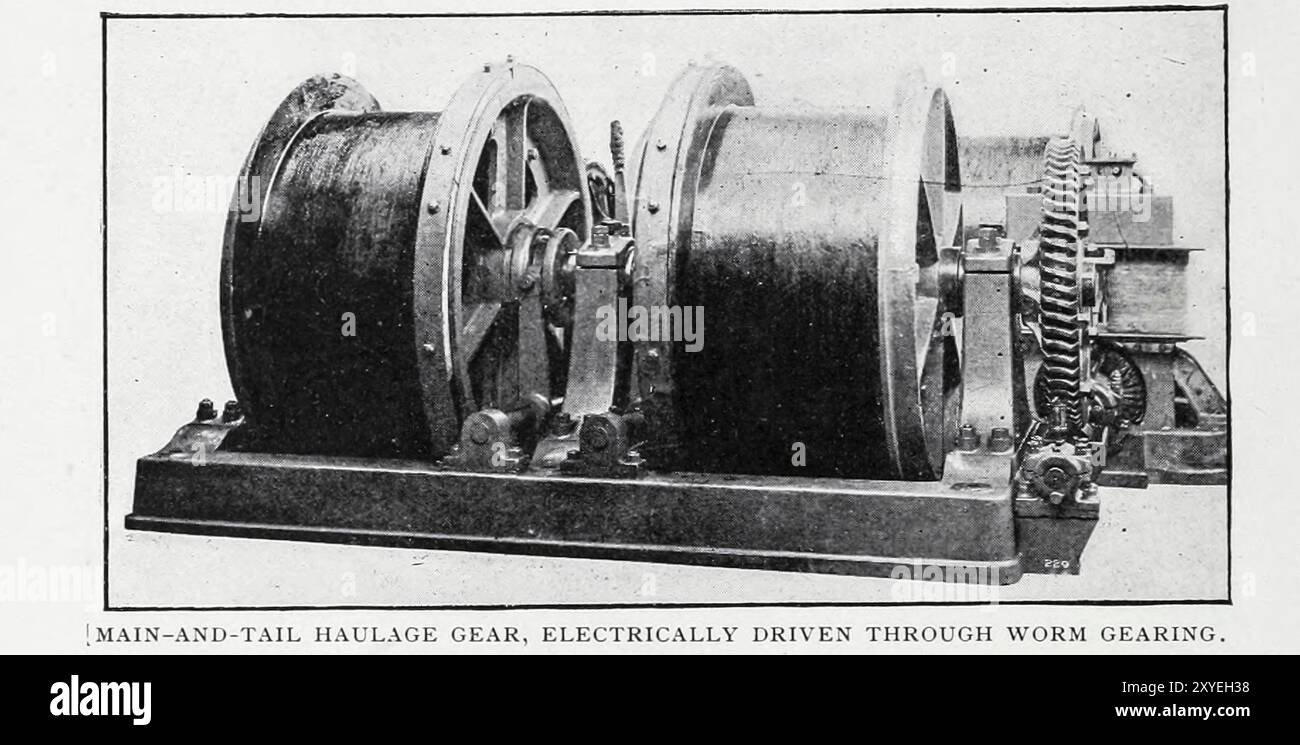 MAIN-AND-TAIL HAULAGE GEAR, ELECTRICALLY DRIVEN THROUGH WORM GEARING ...