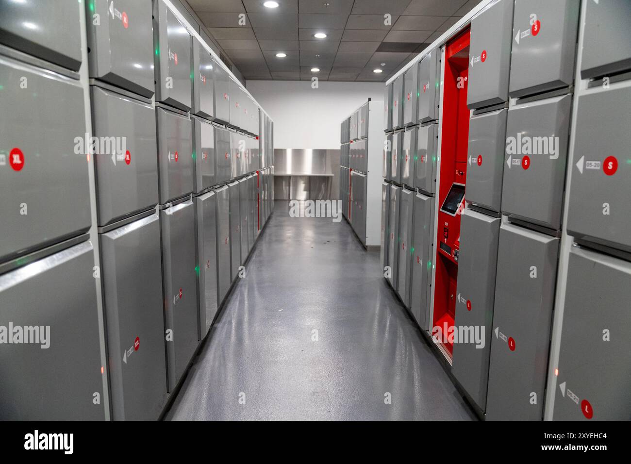 Bern, Switzerland - July 22, 2024: Luggage storage lockers at the Bern ...