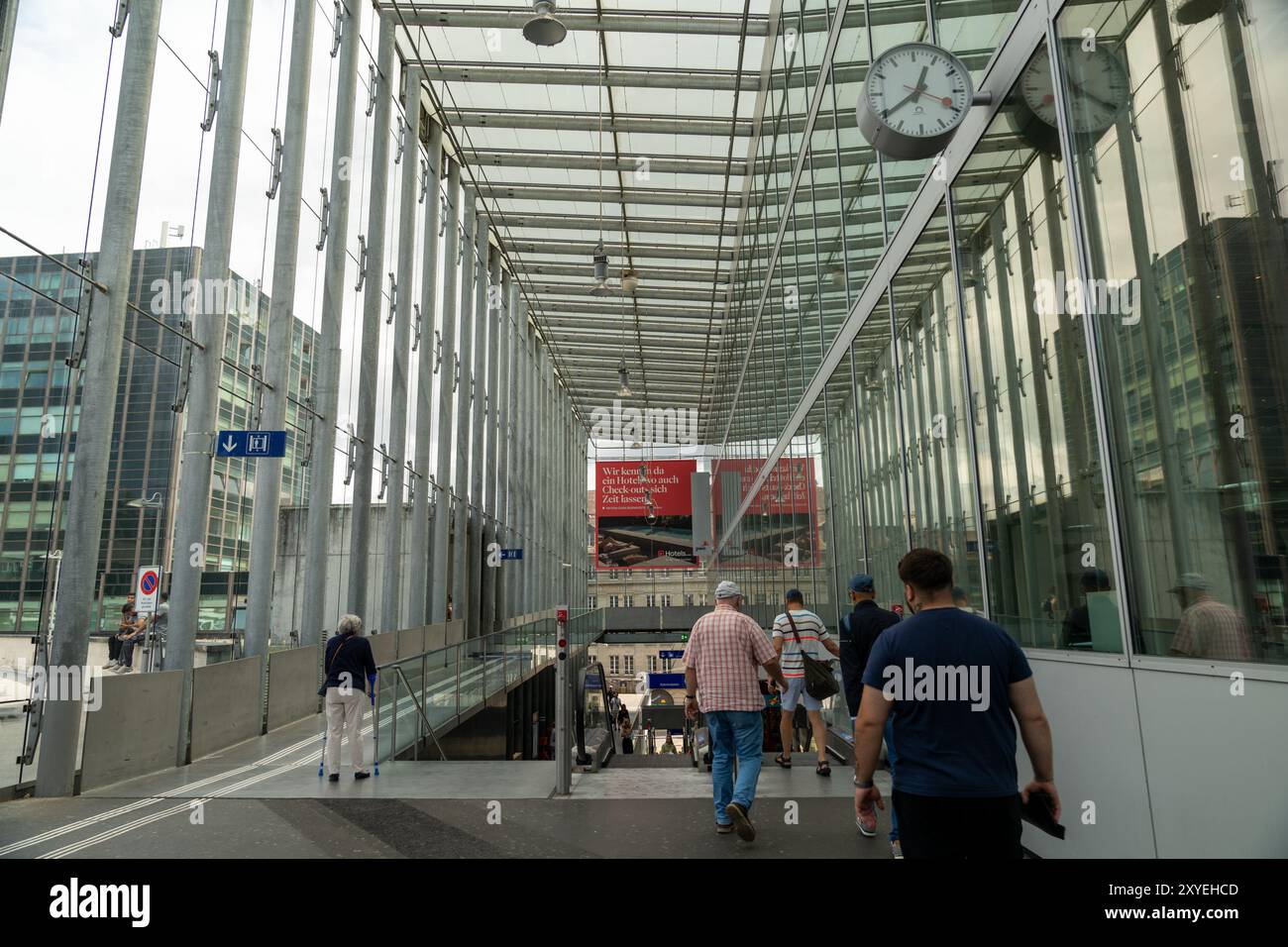 Bern, Switzerland - July 22, 2024: At the Bern train station platforms ...