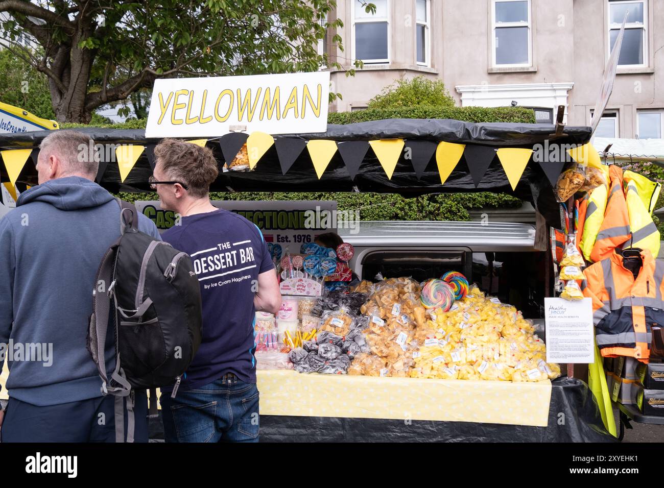Stall selling traditional Yellow Man sweets at Ould Lammas Fair ...