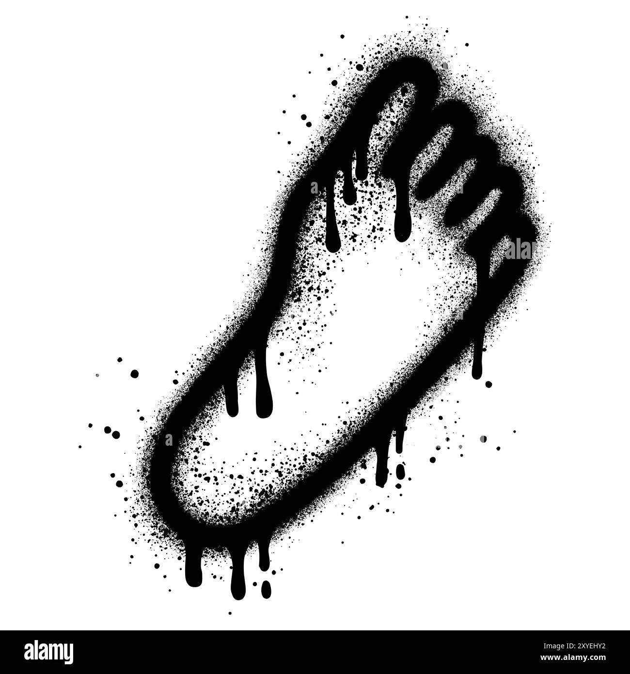 Spray Painted foot Graffiti isolated on white background Stock Vector ...
