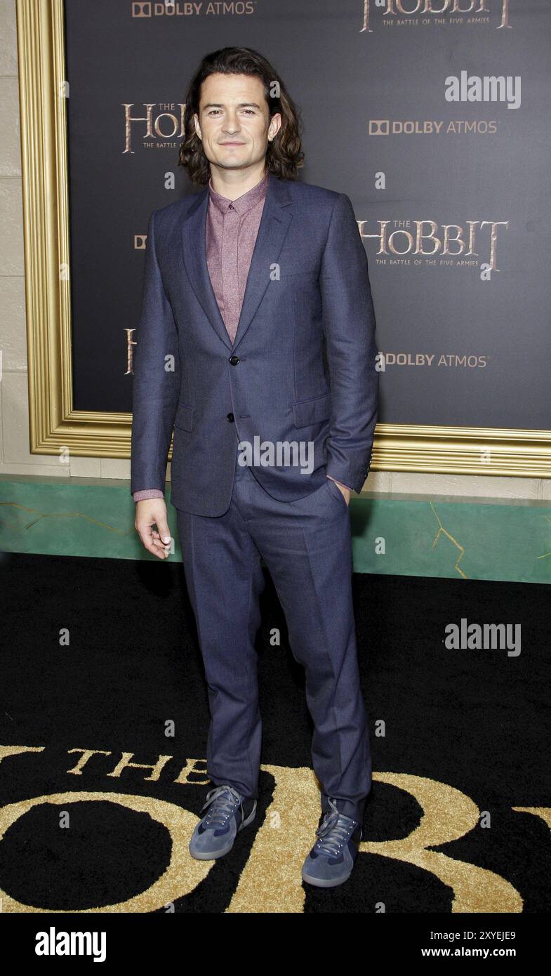Orlando Bloom at the Los Angeles premiere of 'The Hobbit: The Battle Of ...