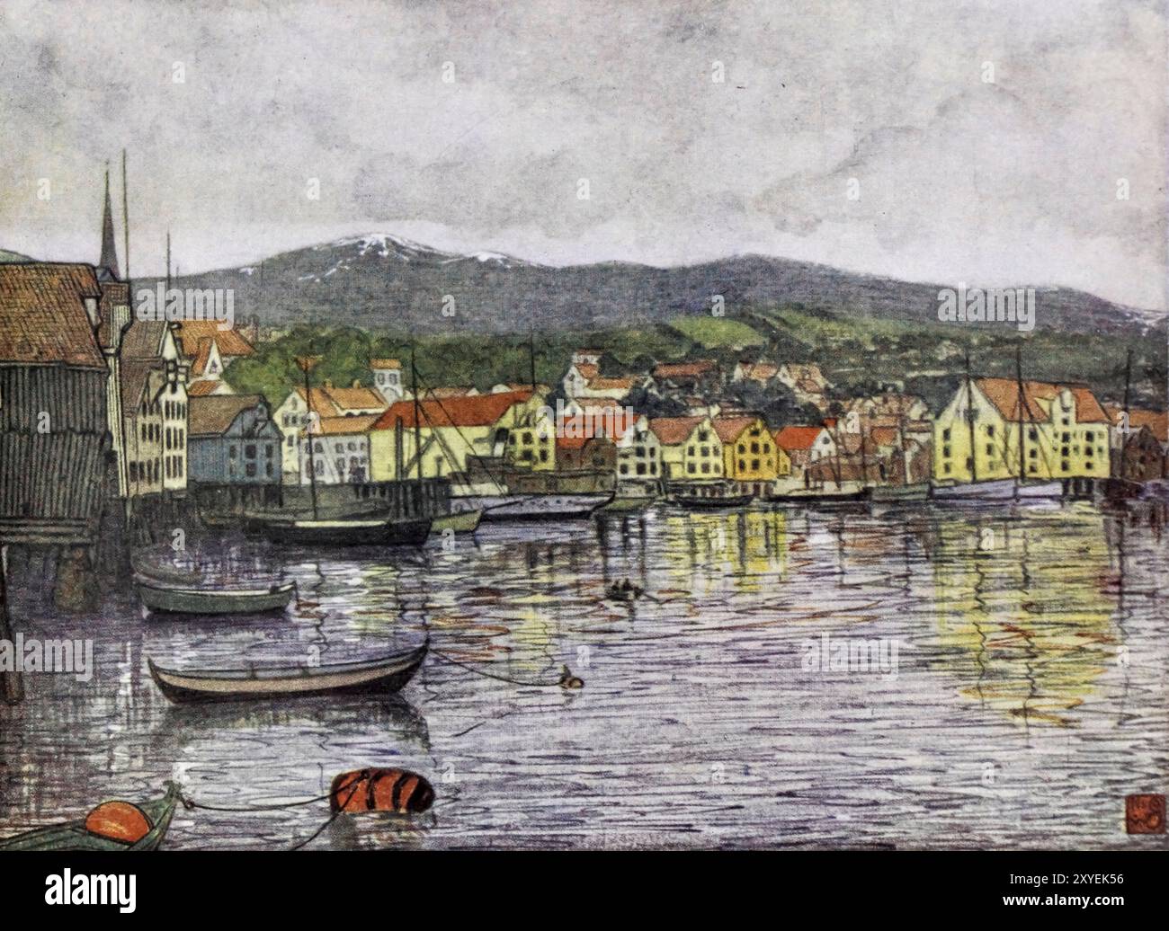 The Town of Molde Norway Painted by Nico Jungmann published in 1905 ...