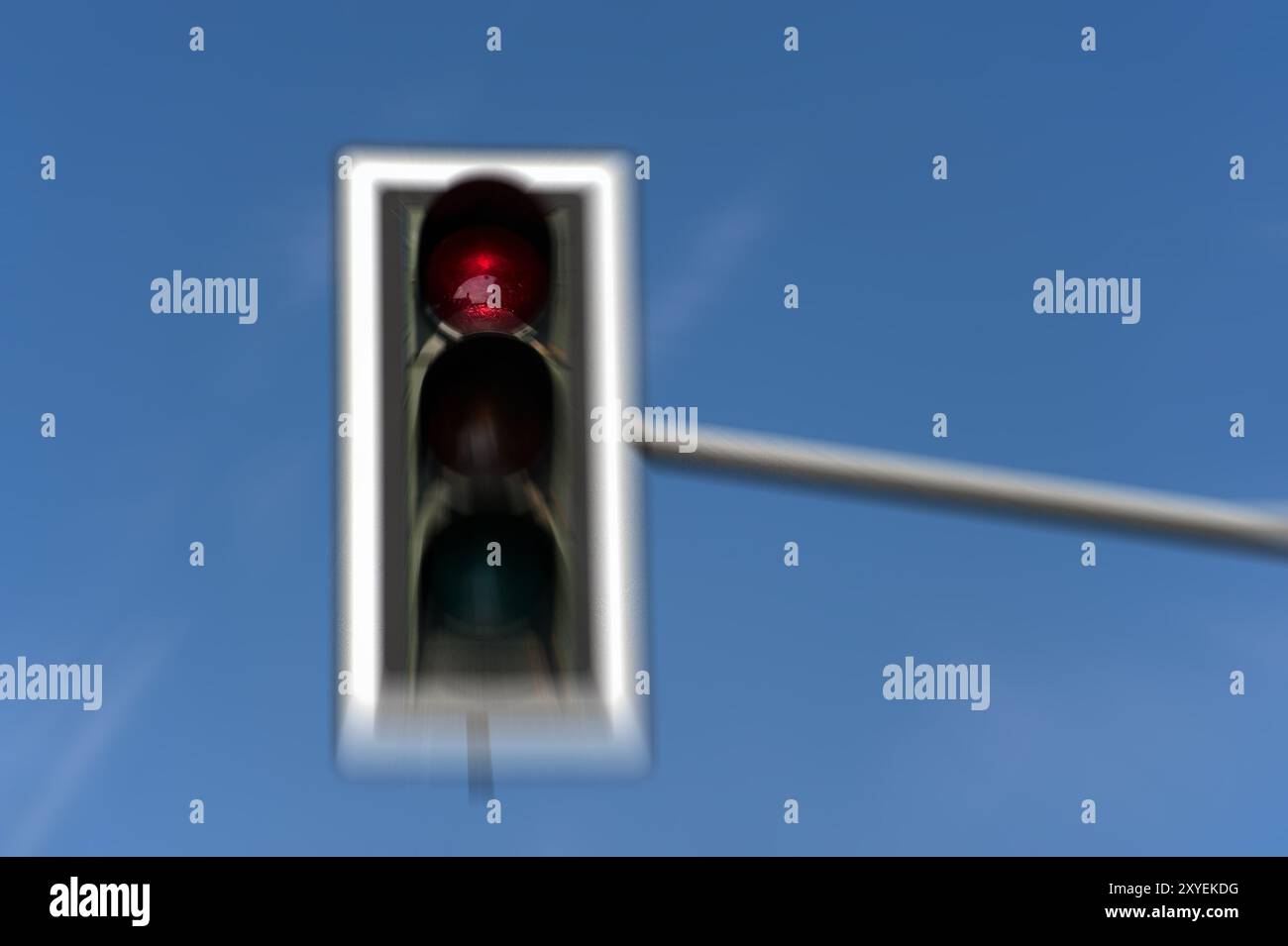 Traffic lights on red with motion blur Stock Photo - Alamy