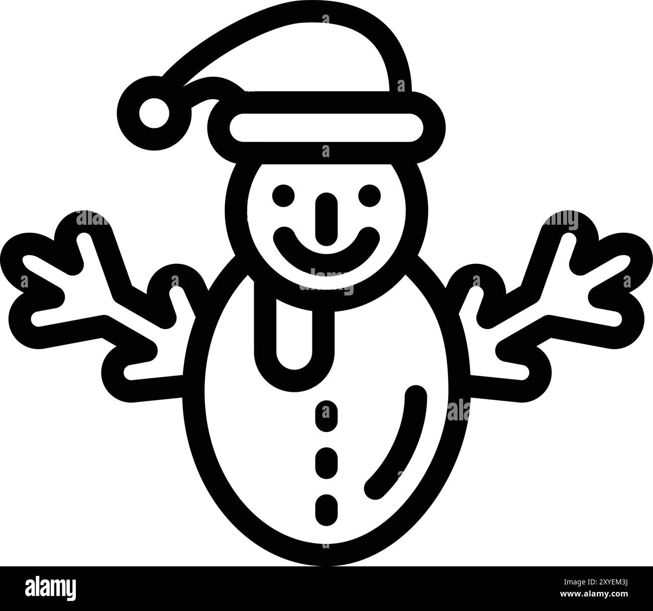 Snowman icon outline vector Black and White Stock Photos & Images - Alamy