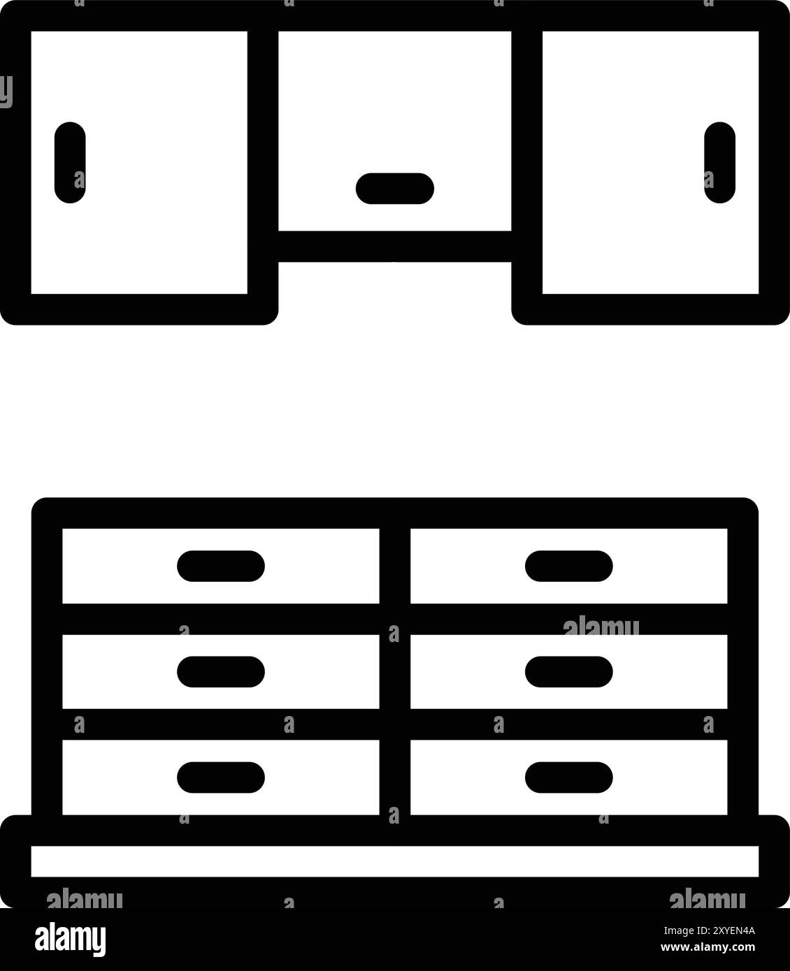 Illustration furniture icons set hi-res stock photography and images ...