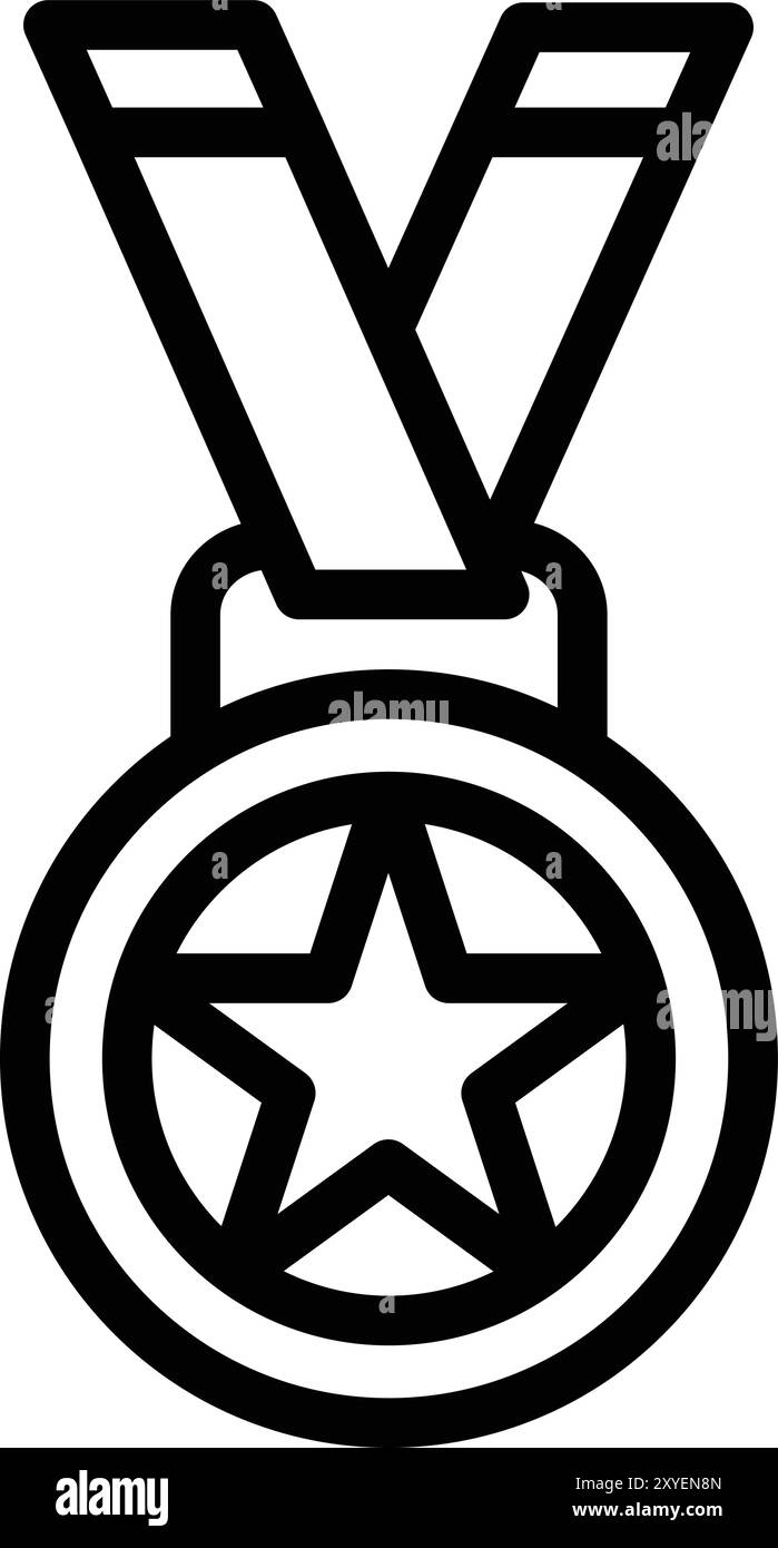 Medal icon flat set Black and White Stock Photos & Images - Alamy