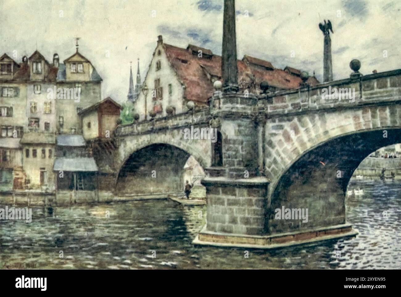 The Karlsbrucke, with the Spires of St. Sebald Nuremberg, Germany ...