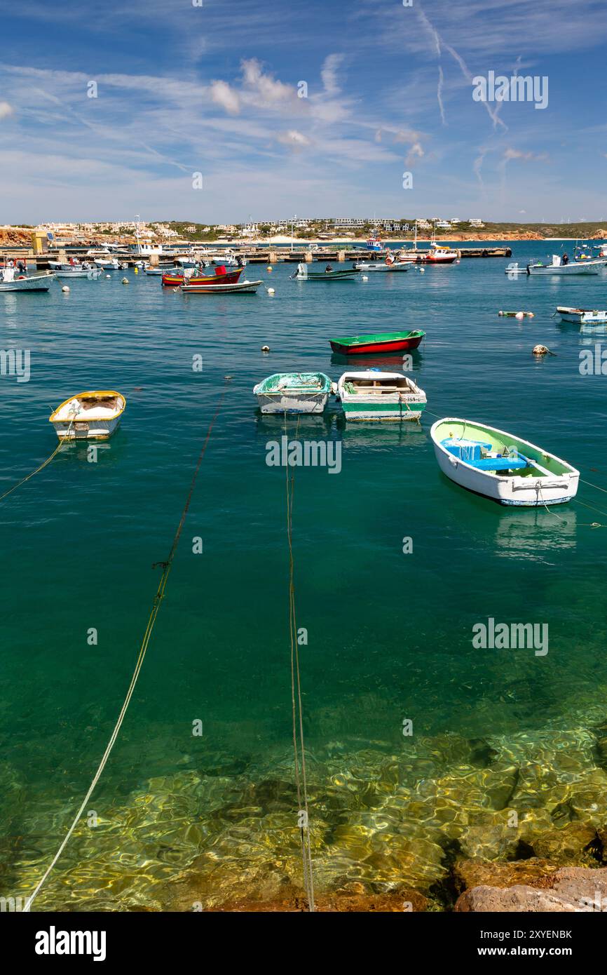 Fishing boats in the harbour of Sagres, Algarve, Portugal, Europe Stock ...