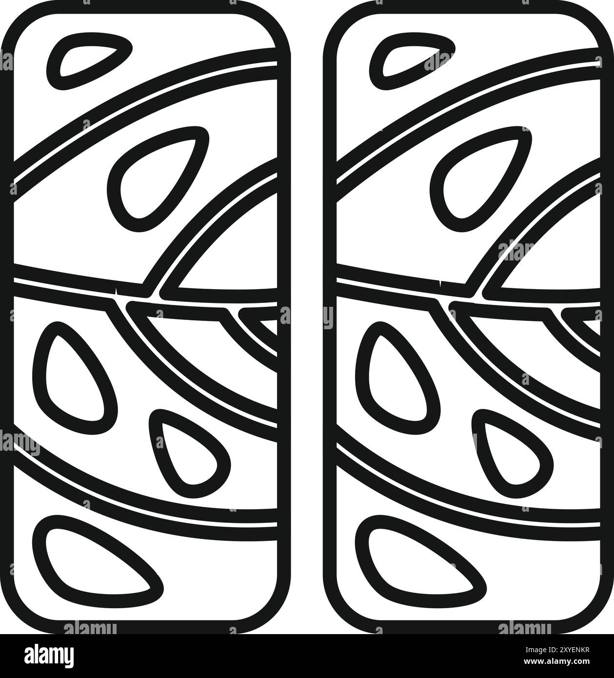 Simple line icon style illustration of two protein bars, emphasizing ...