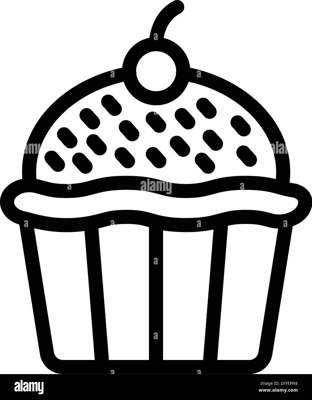 Cupcake illustration outline vector Stock Vector Images - Alamy