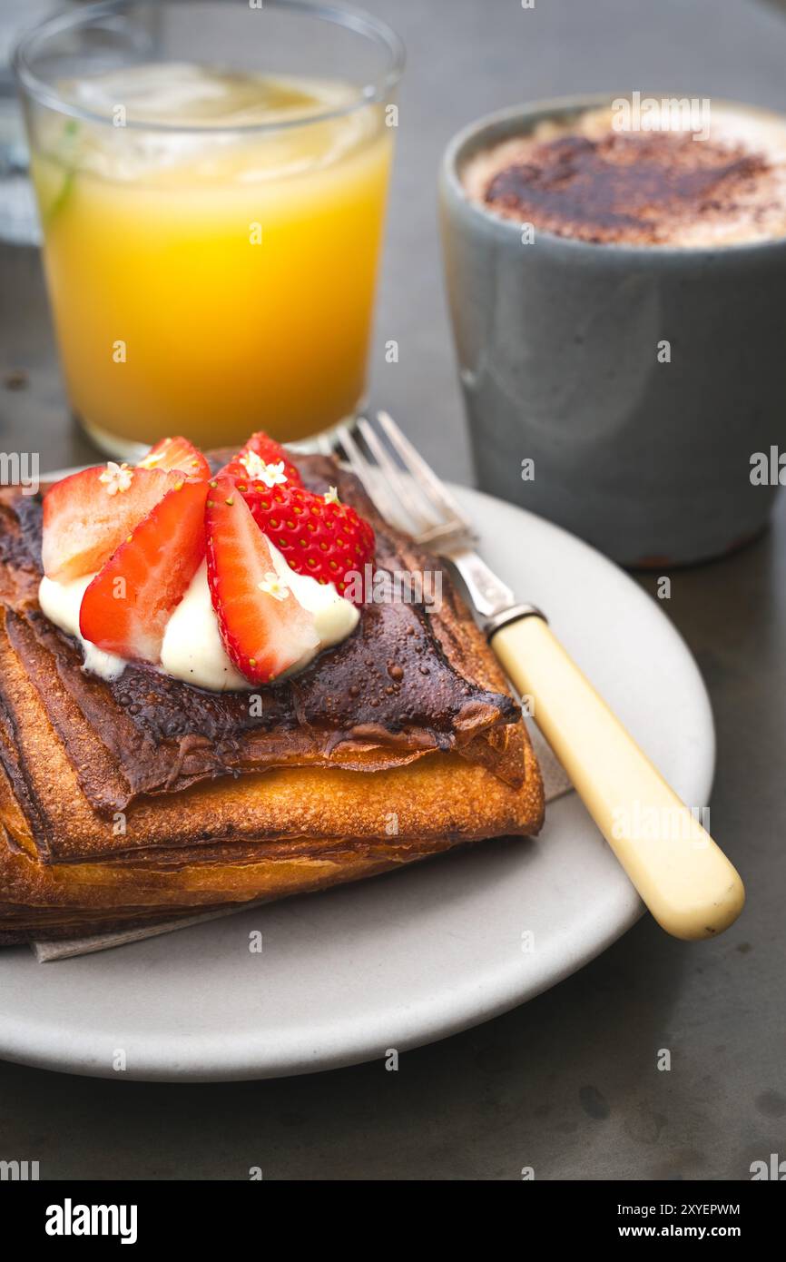 Danish pastry strawberry cream hi-res stock photography and images - Alamy