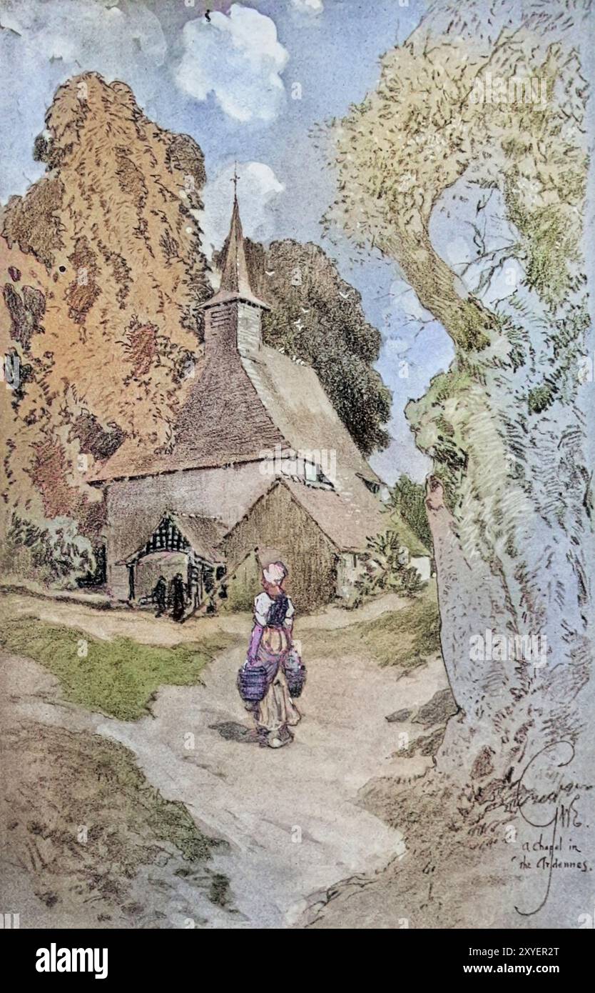 A Chapel in the Ardennes colorized The forest of Arden painted by ...