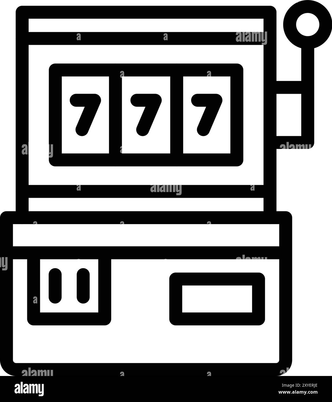 Slot machine icon flat Black and White Stock Photos & Images - Alamy