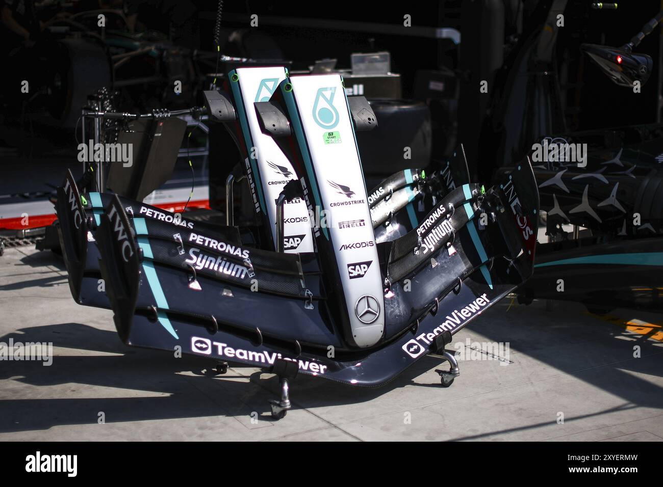 Mercedes AMG F1 Team W15, mechanical detail front wing during the ...