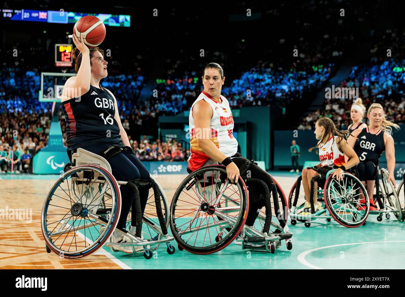 PARIS, FRANKREICH 29. August - Rollstuhlbasketball Spanien ...