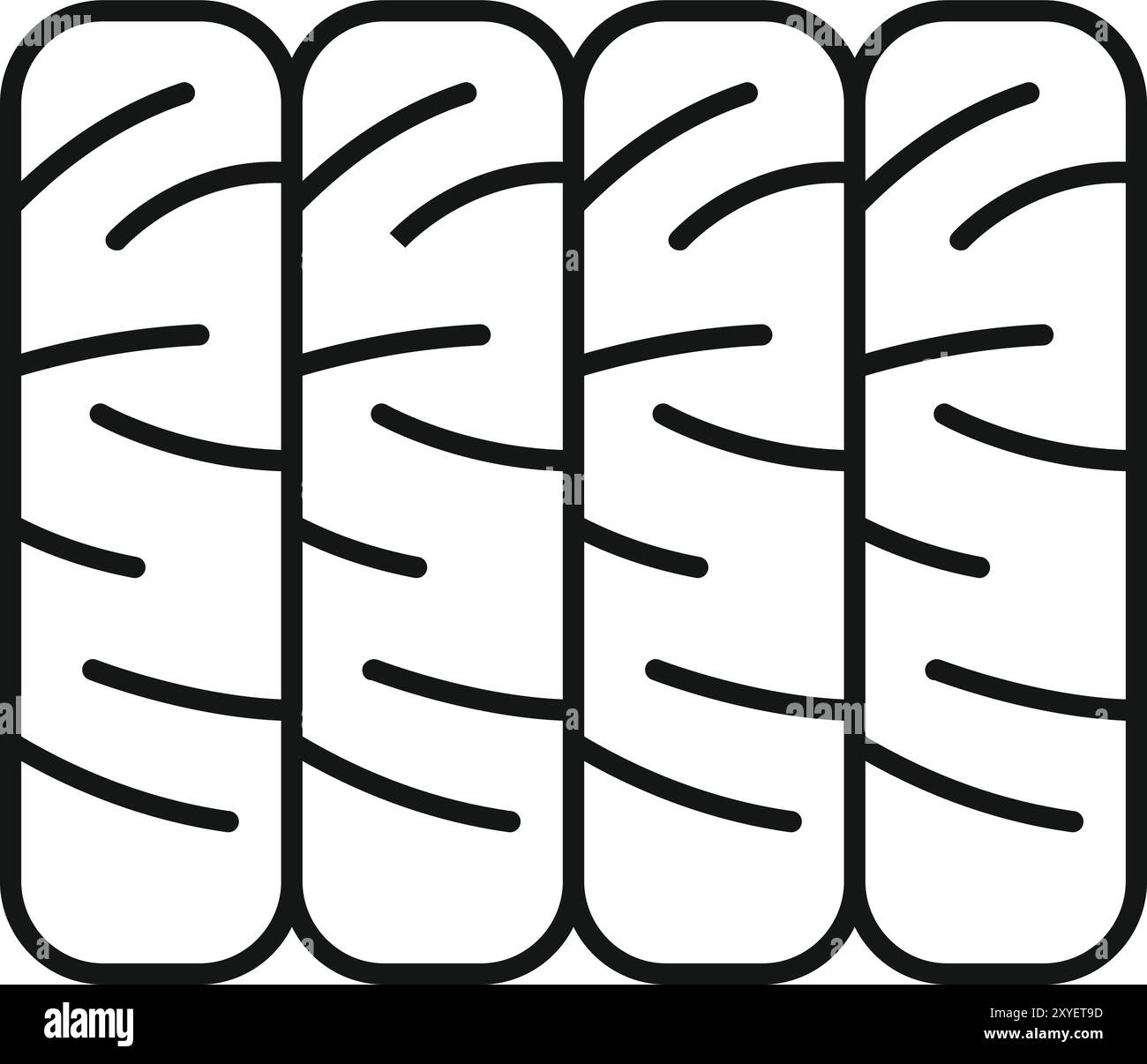 This minimalist icon design represents the tread of car tires with a ...