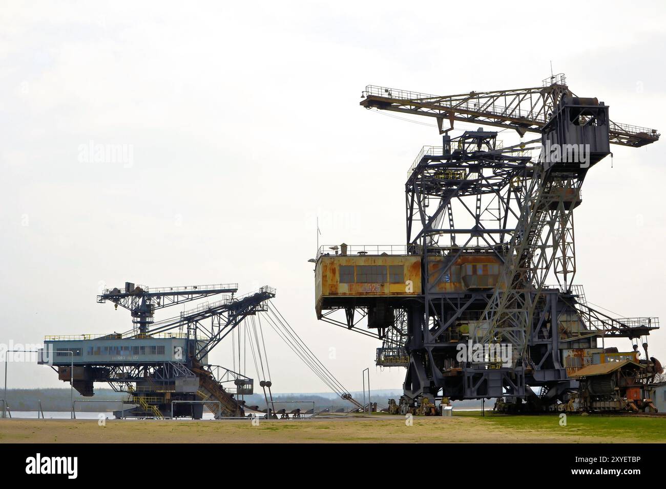 Coal excavator in a disused open-cast lignite mine Stock Photo - Alamy