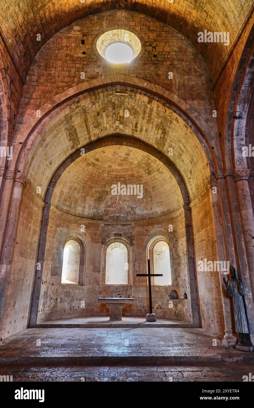 Historic Stone Room with Arched Windows and Warm Lighting Stock Photo ...