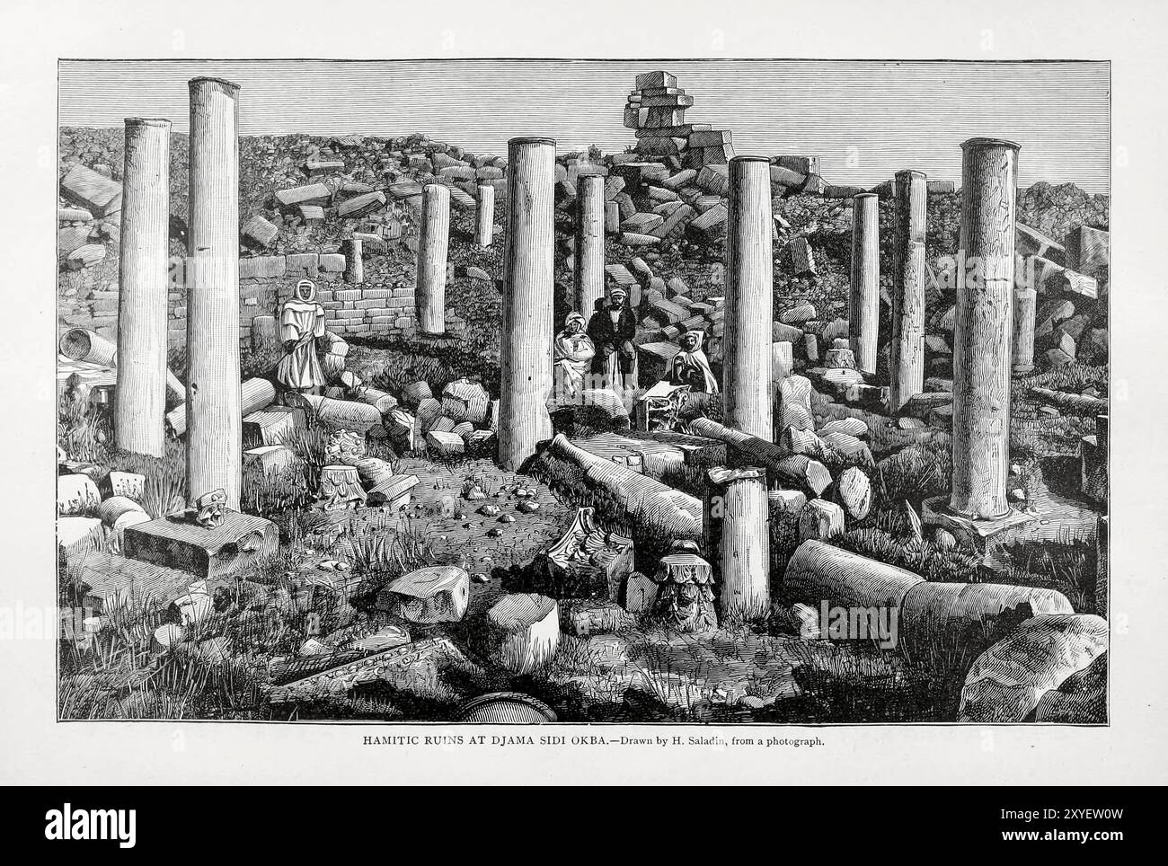 HAMITIC RUINS at Djama Sidi Okba, Algeria drawn by H. Saladin from ...